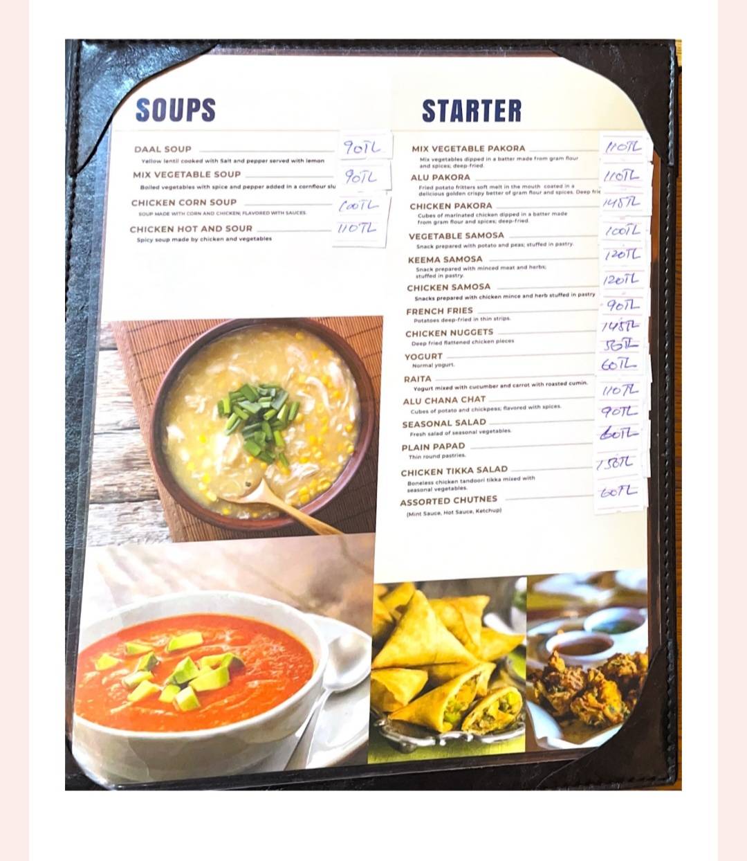 Menu at Karachi Darbar Pakistani Restaurant, Istanbul