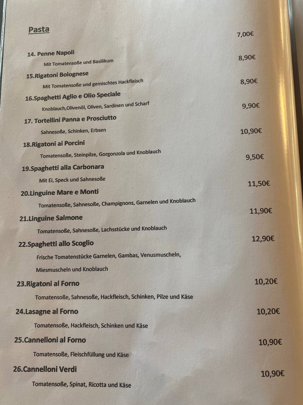 Speisekarte von La Collina Ristorante pizzeria Sportheim, Althengstett