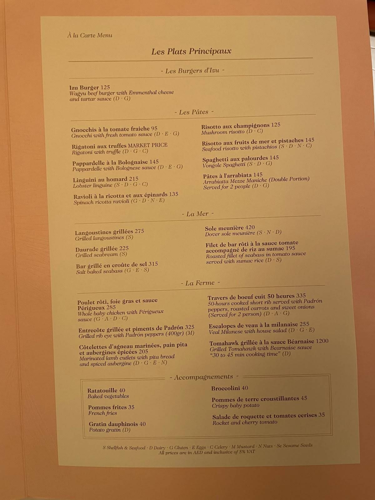 Menu at La Maison Ani restaurant, Dubai
