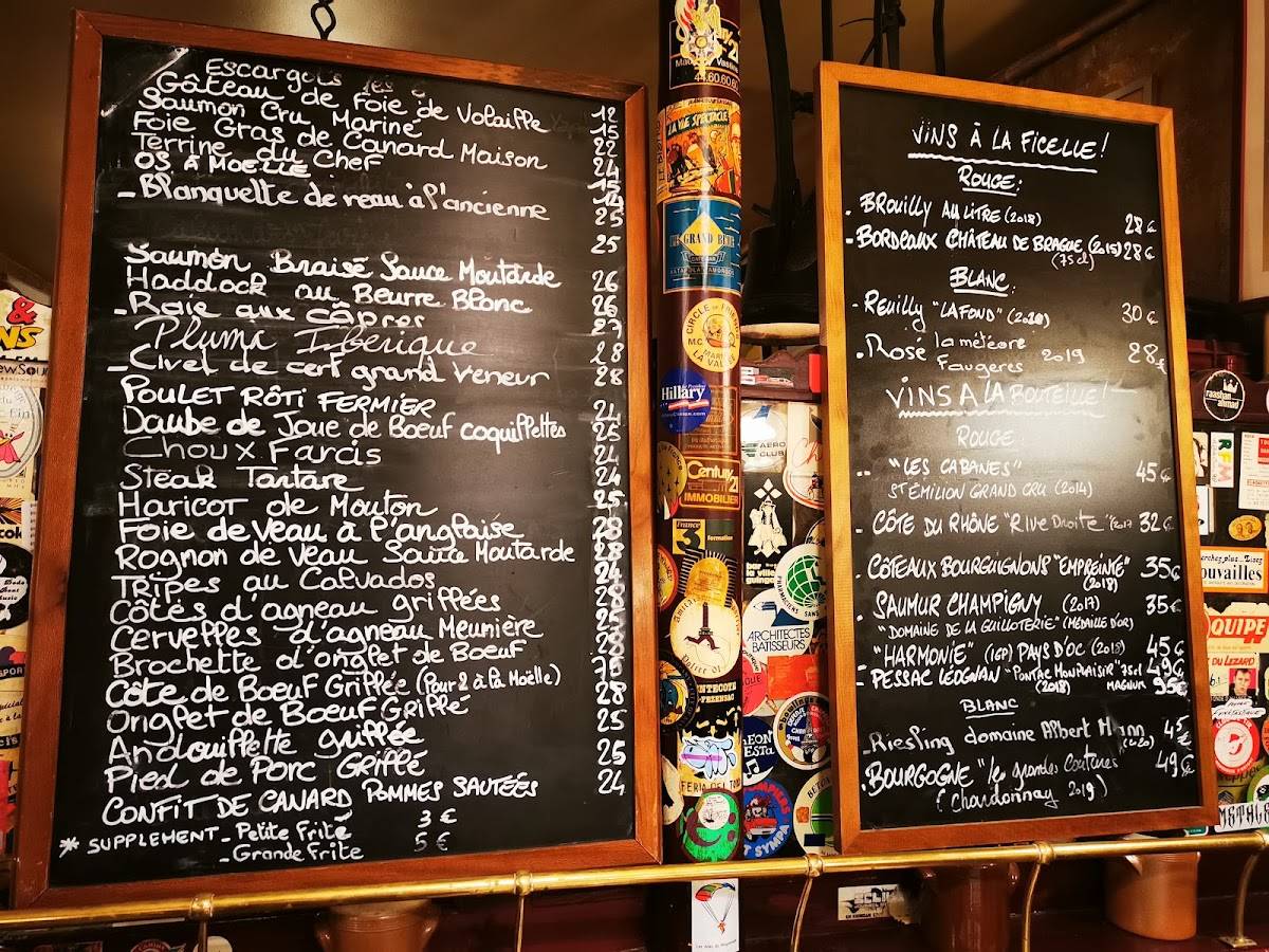 Menu at La Tour Montlhéry - Chez Denise restaurant, Paris, 5 Rue des ...