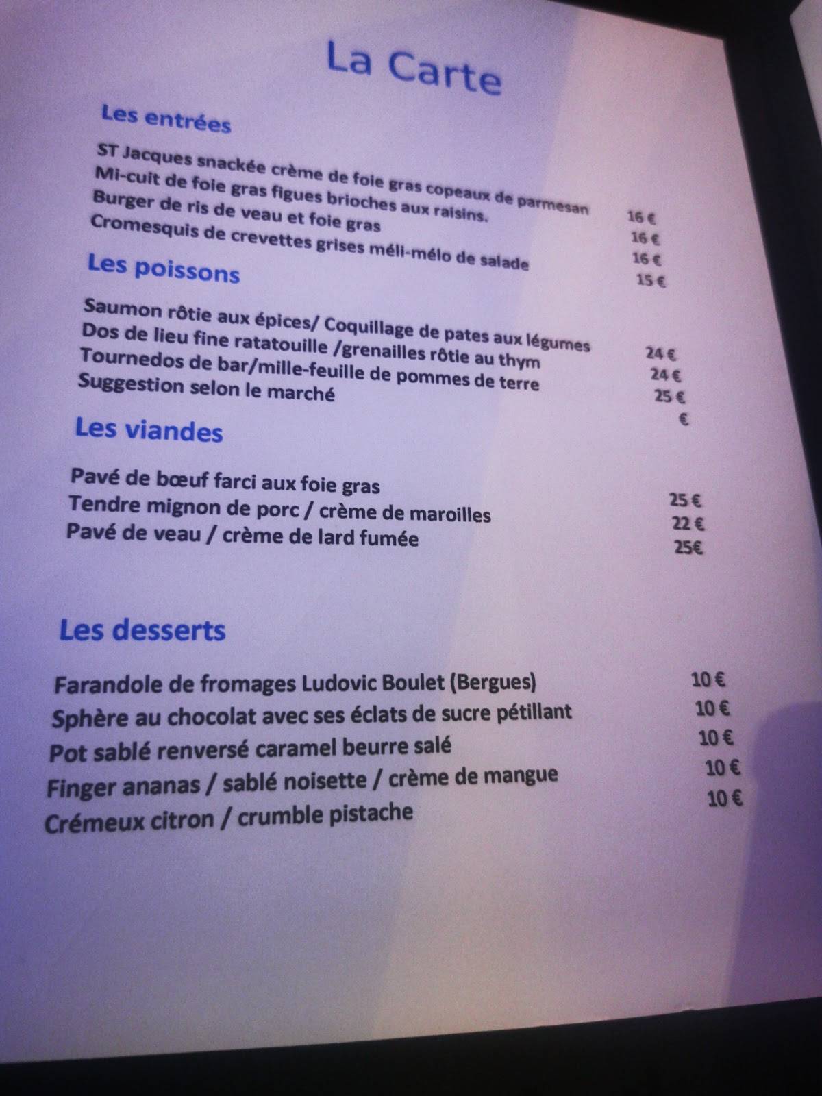 Menu au Le Puzzle restaurant, Dunkerque, 6 Quai de la Citadelle