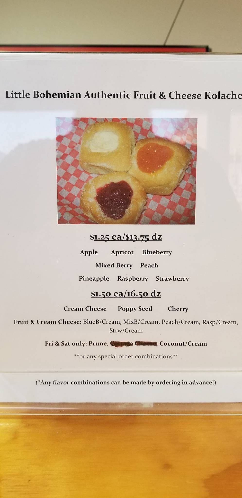Carta de Little Bohemian Bakery, Belton, 511 Lake Rd