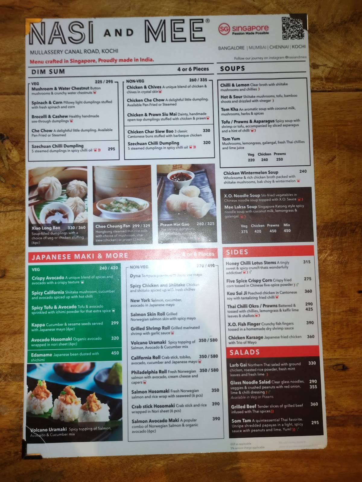 Menu at Nasi and Mee - Kochi, Kochi