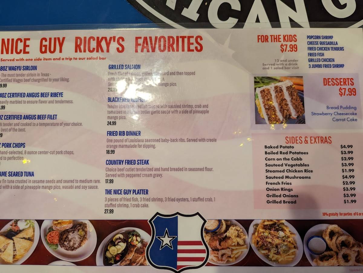 Menu at Nice Guy Ricky’s American Grill of Lumberton restaurant ...