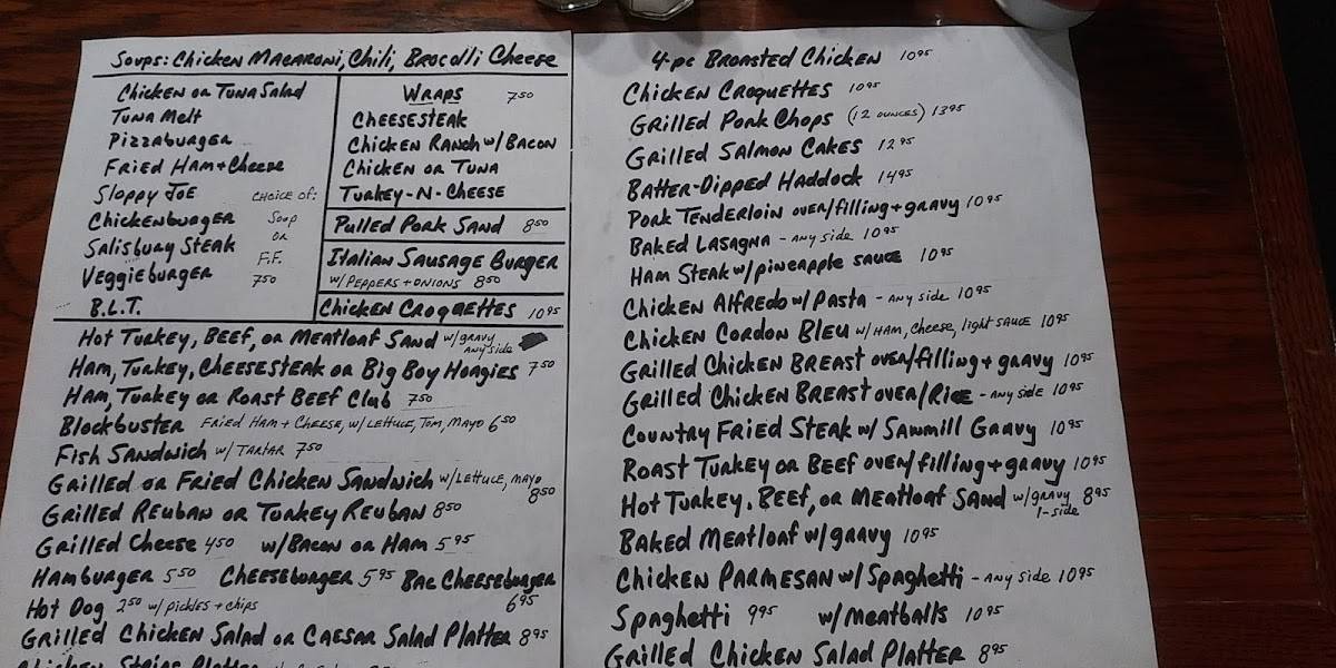 Menu at Path Valley Family Restaurant, Spring Run