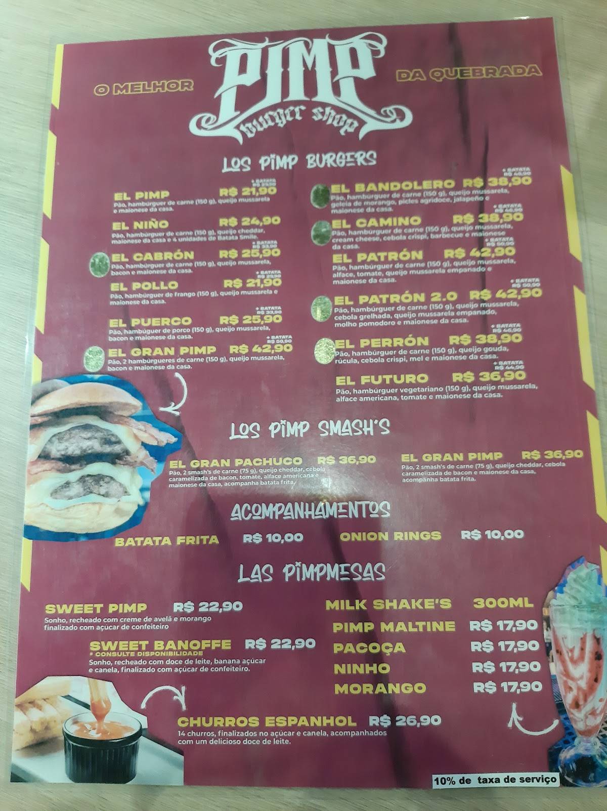 Menu em Pimp Burger Água Verde restaurante, Curitiba