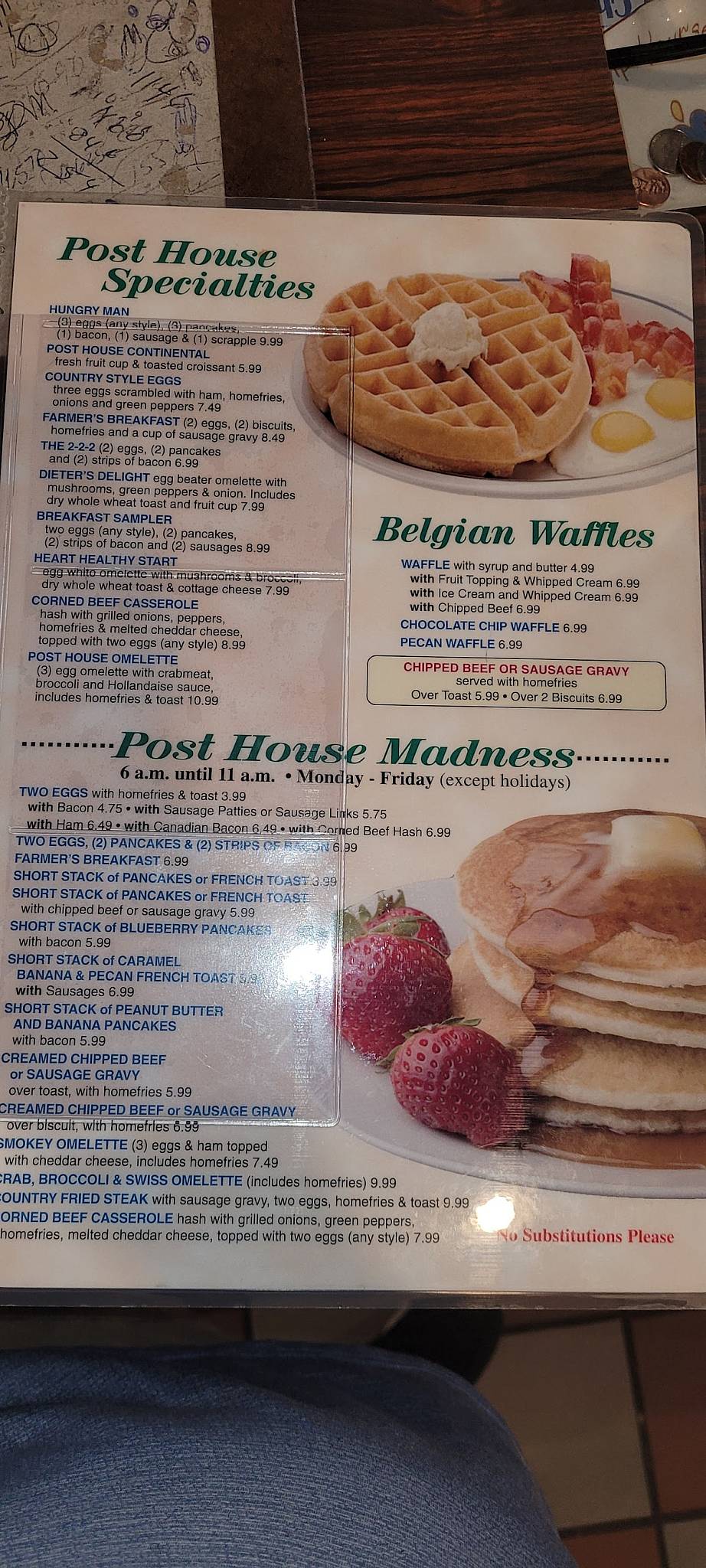 Menu at Post House Restaurant, Oxford
