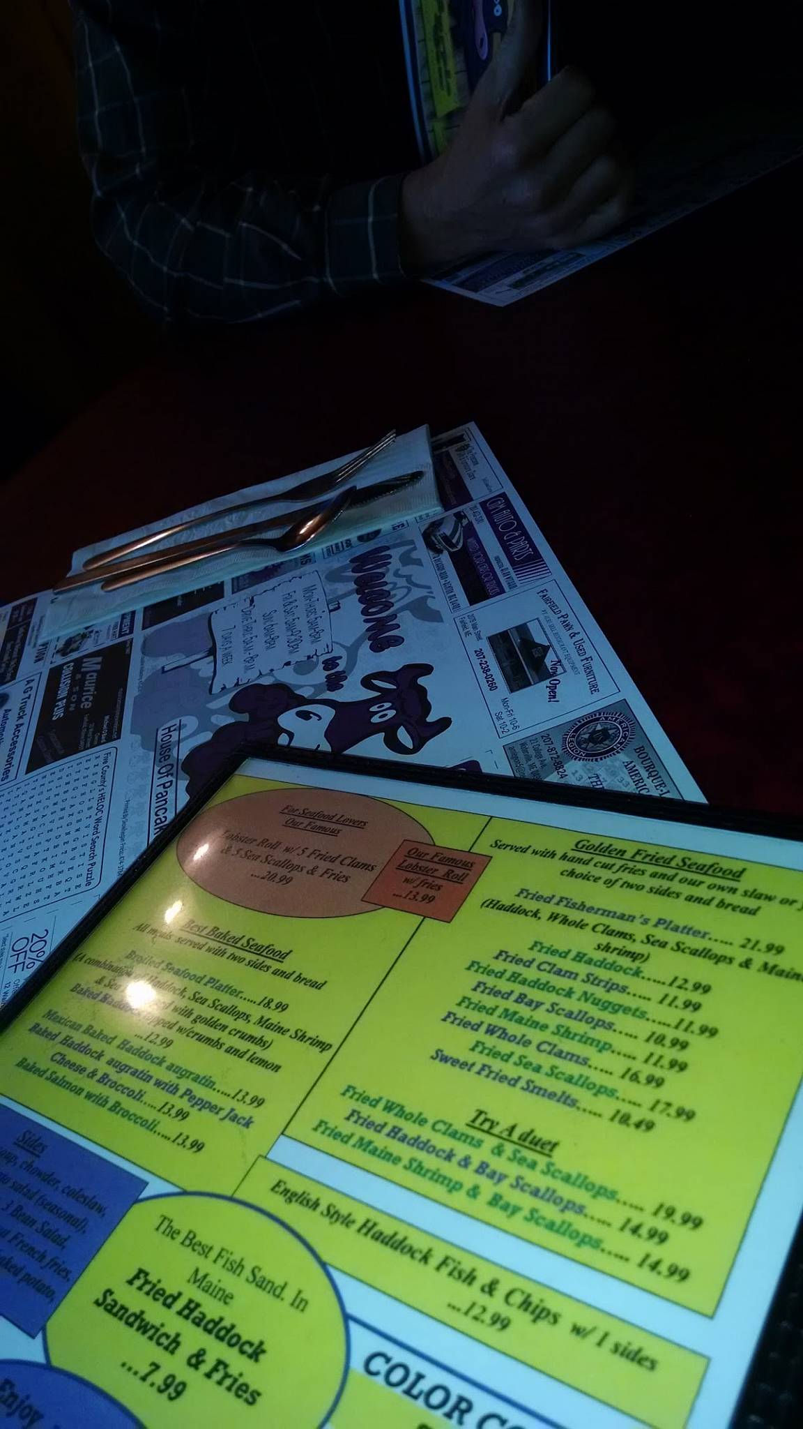 Menu at Purple Cow House of Pancakes restaurant, Fairfield, 6 Skowhegan ...