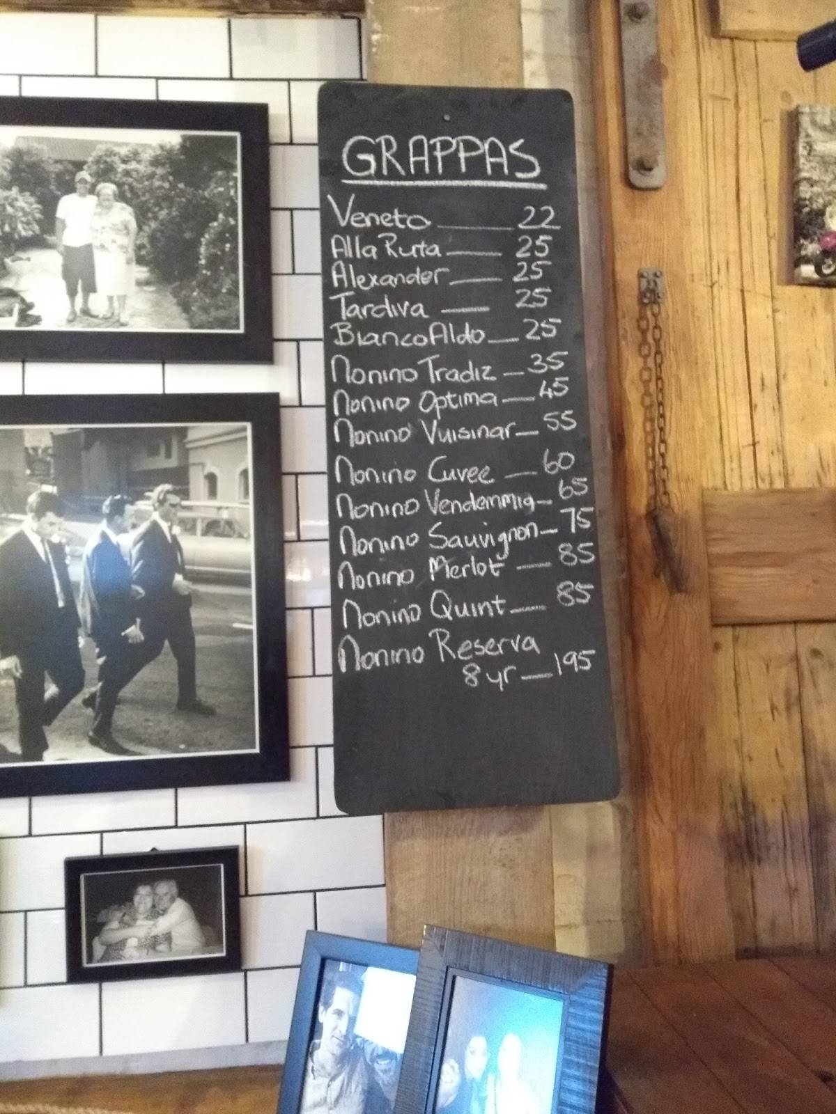 Menu at Remo's Italian restaurant, Port Elizabeth