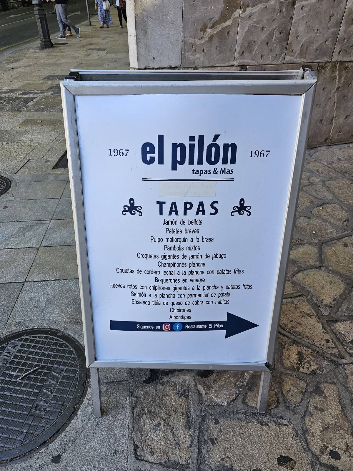 Carta de Restaurant El Pilón, Palma de Mallorca, Calle Can Cifre