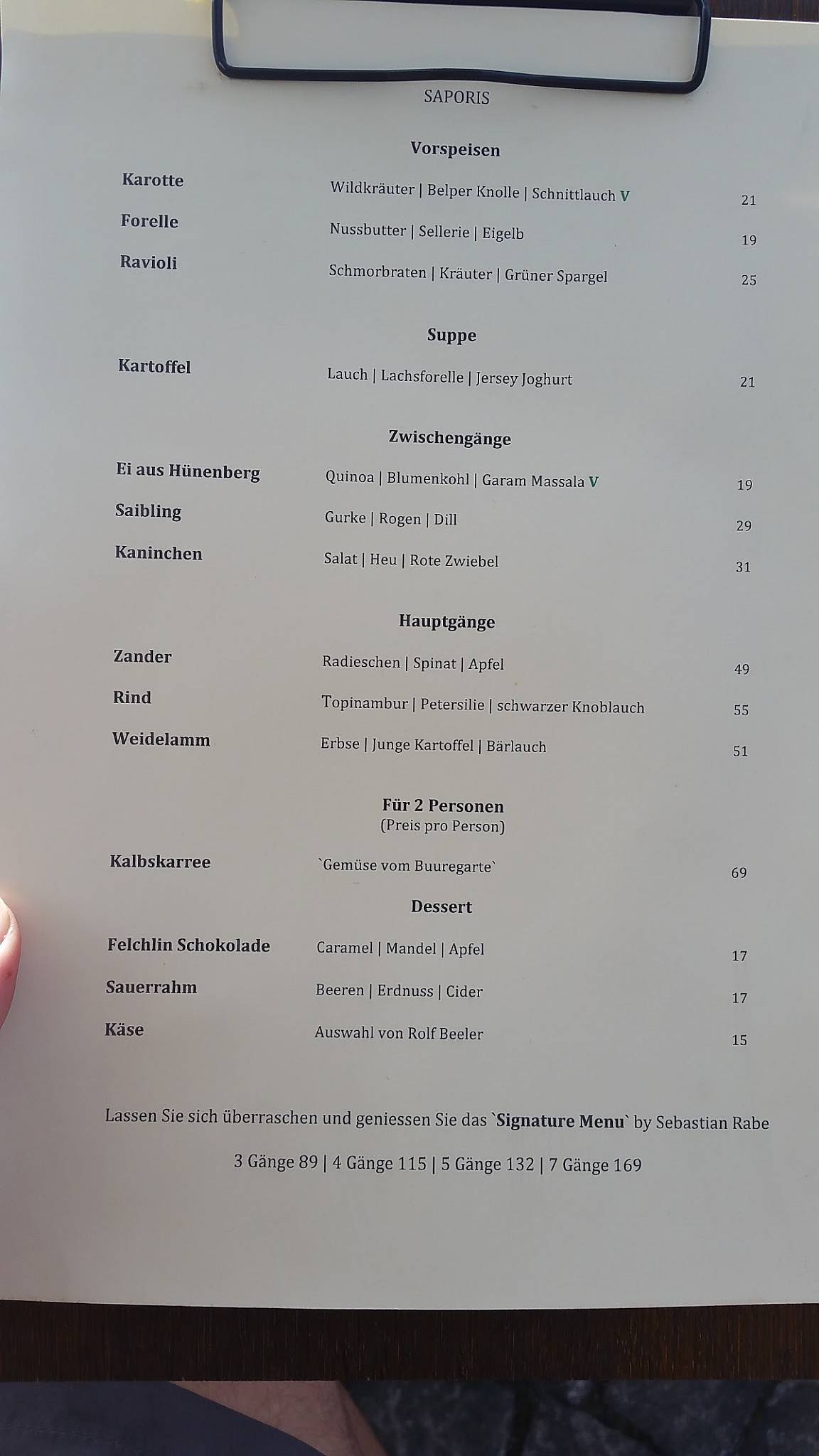 Speisekarte von Restaurant Wart, Hünenberg, Wart 1