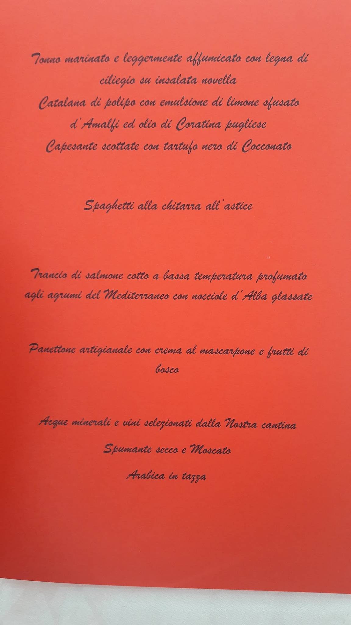 Menu da Lago Reale ristorante, Mappano