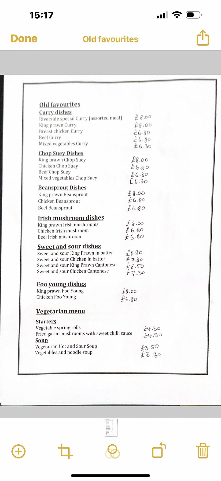 Menu at Riverside Chinese Restaurant, Omagh