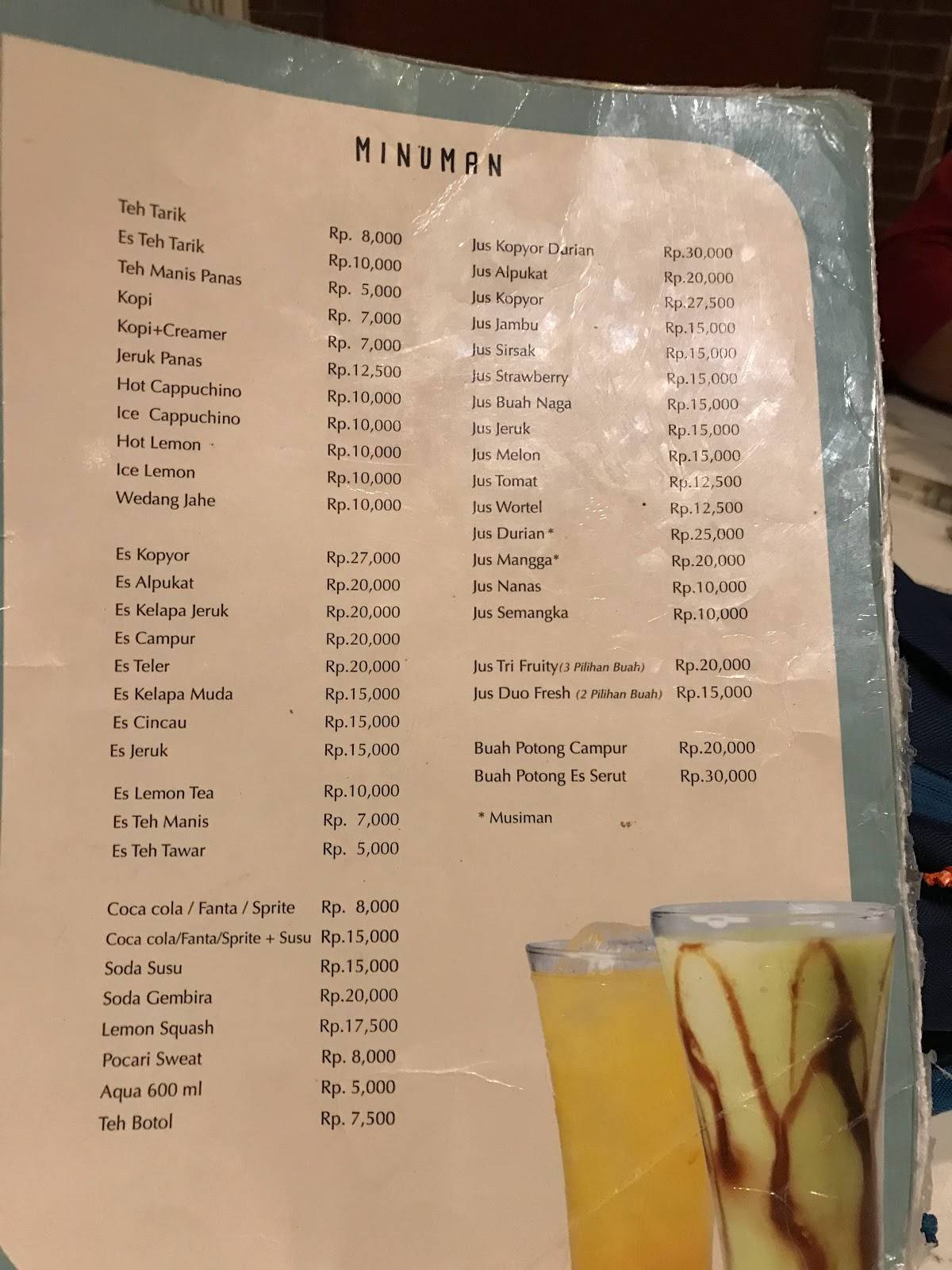 Menu at Saung Edi restaurant, Cilegon, X2PW+QCQ