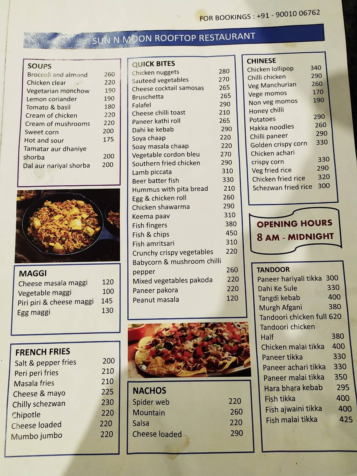 Menu at Sun N Moon Cafe & Restaurant, Udaipur