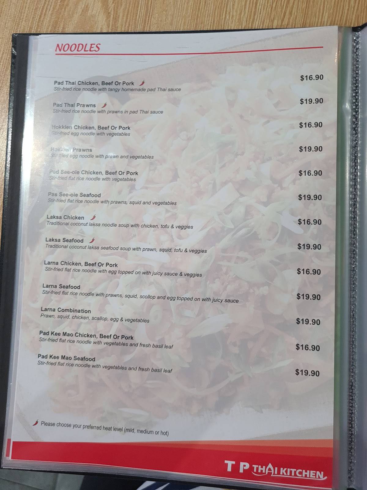 Menu at T P THAI KITCHEN restaurant, Salisbury