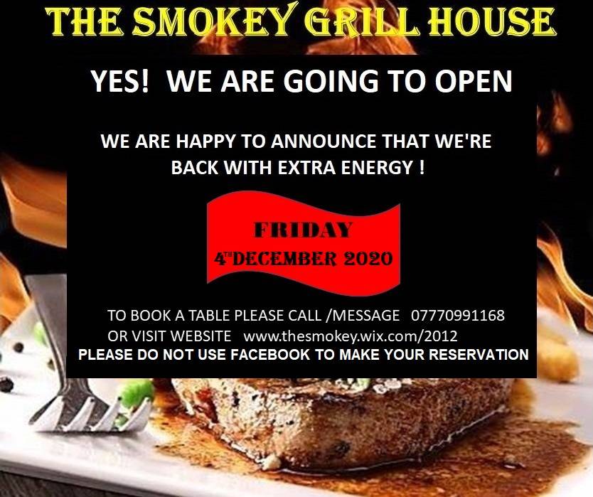 Menu at THE SMOKEY GRILL HOUSE restaurant, North Walsham