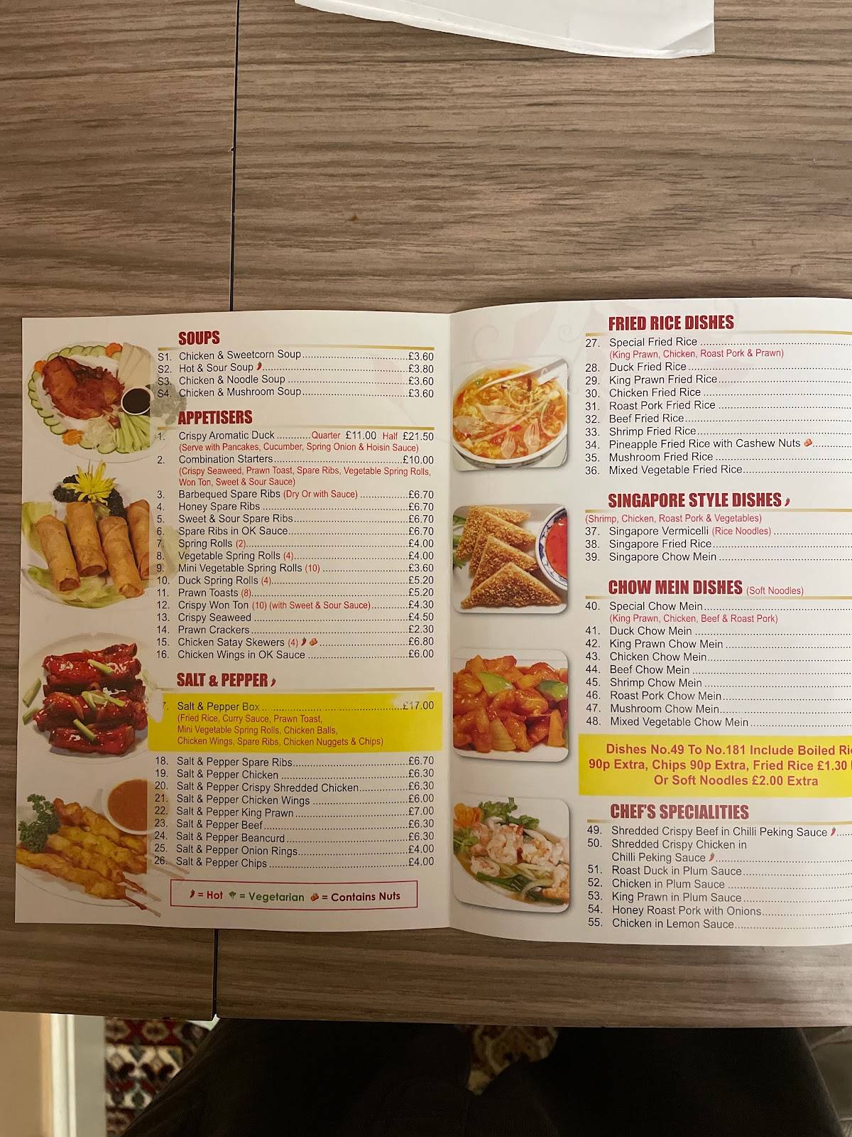 Menu at Taste of China Cockfield restaurant, Cockfield