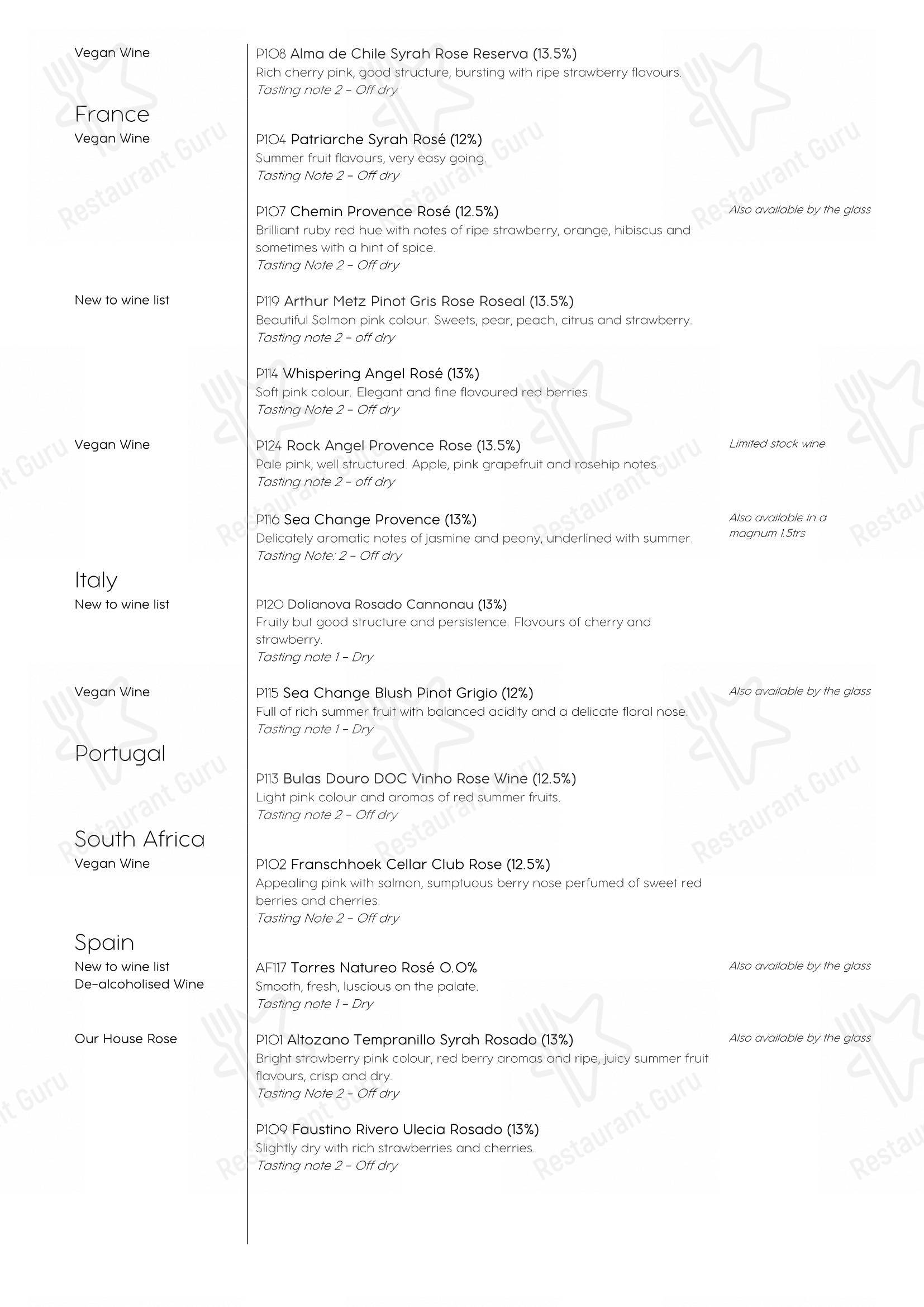 Menu at The Annex Tavistock restaurant, Tavistock