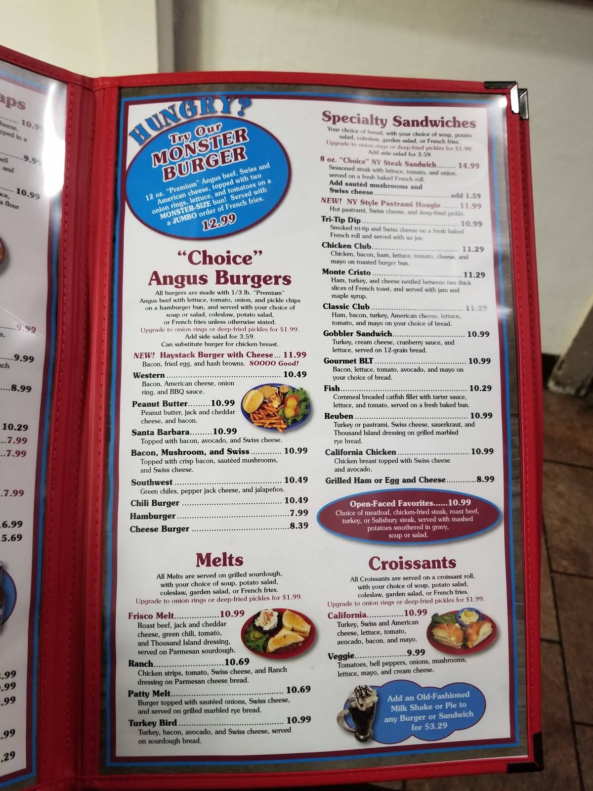 Menu at The Cow Cafe & Grill, Oroville