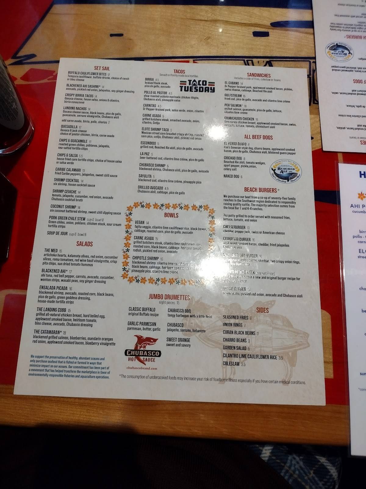 Menu at The Landing restaurant, Oro Valley