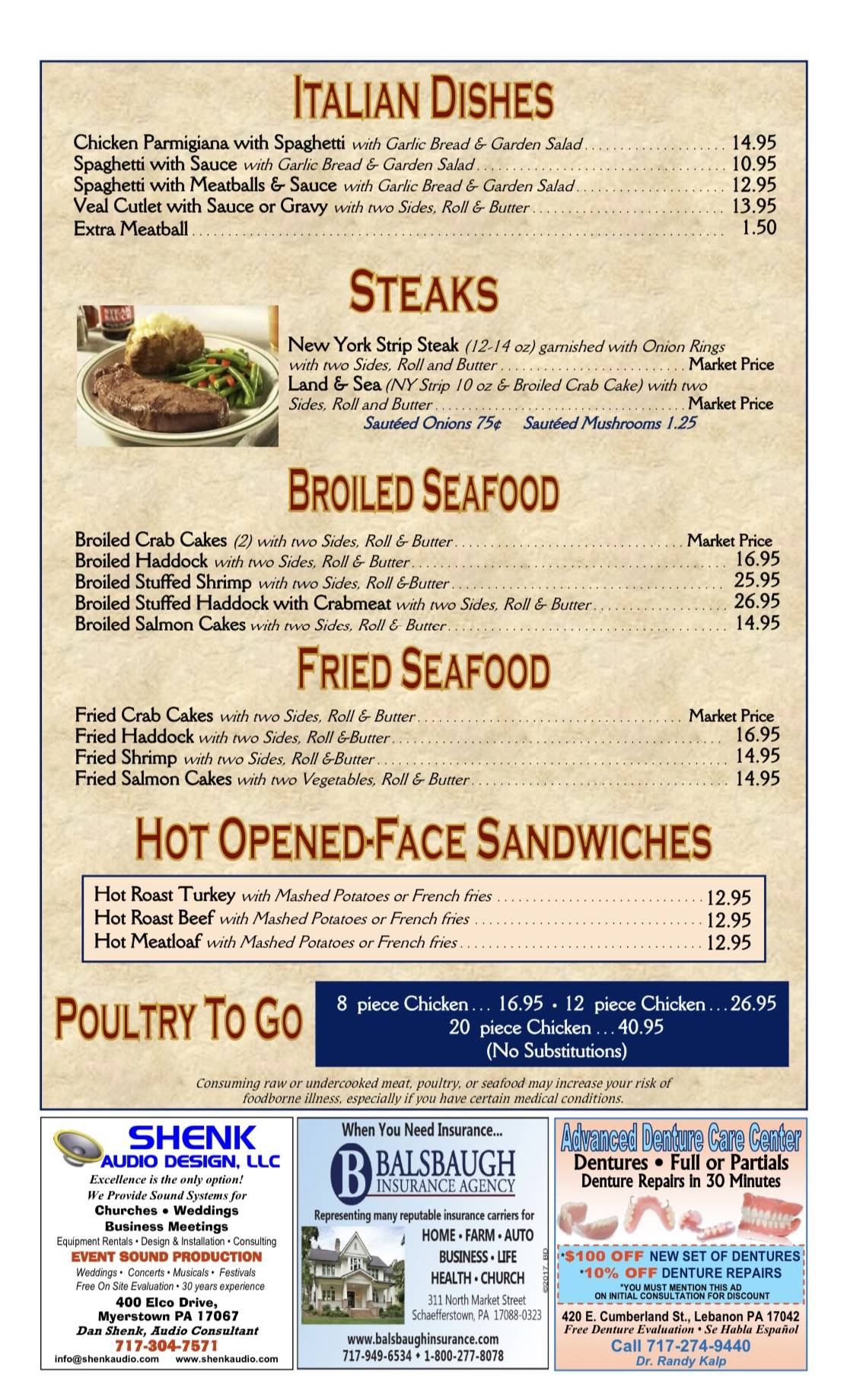 Menu at The Promenade Family Restaurant, Harrisburg