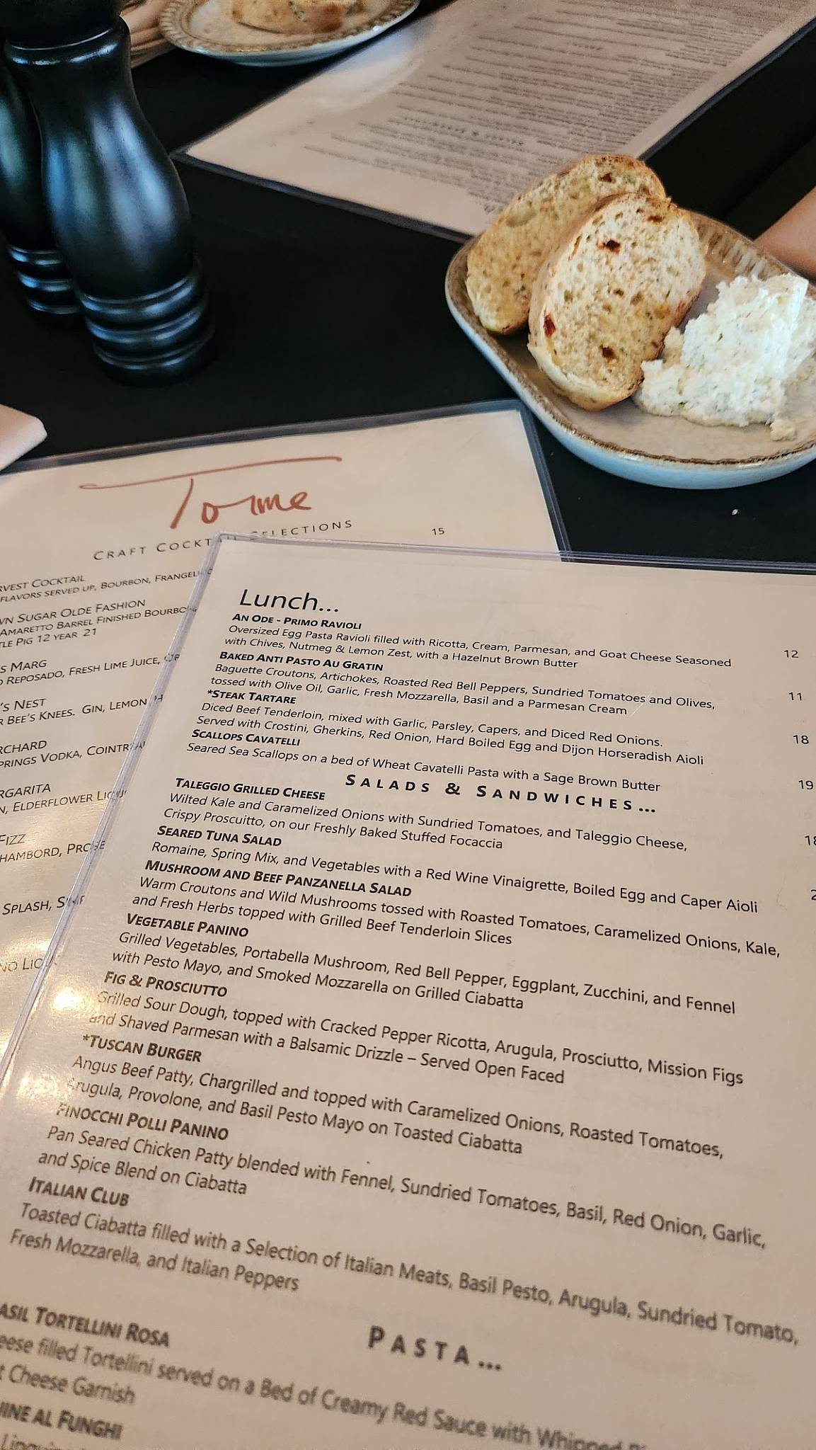 Menu at Torme restaurant, Prescott