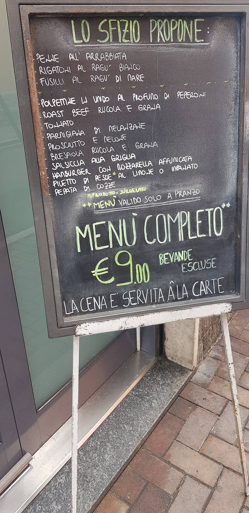 Menu da Lo Sfizio ristorante, Cinisello Balsamo