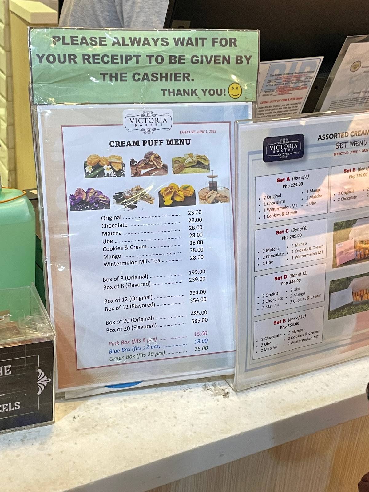 Menu at Victoria Bakery, Baguio, CH7W+PM8