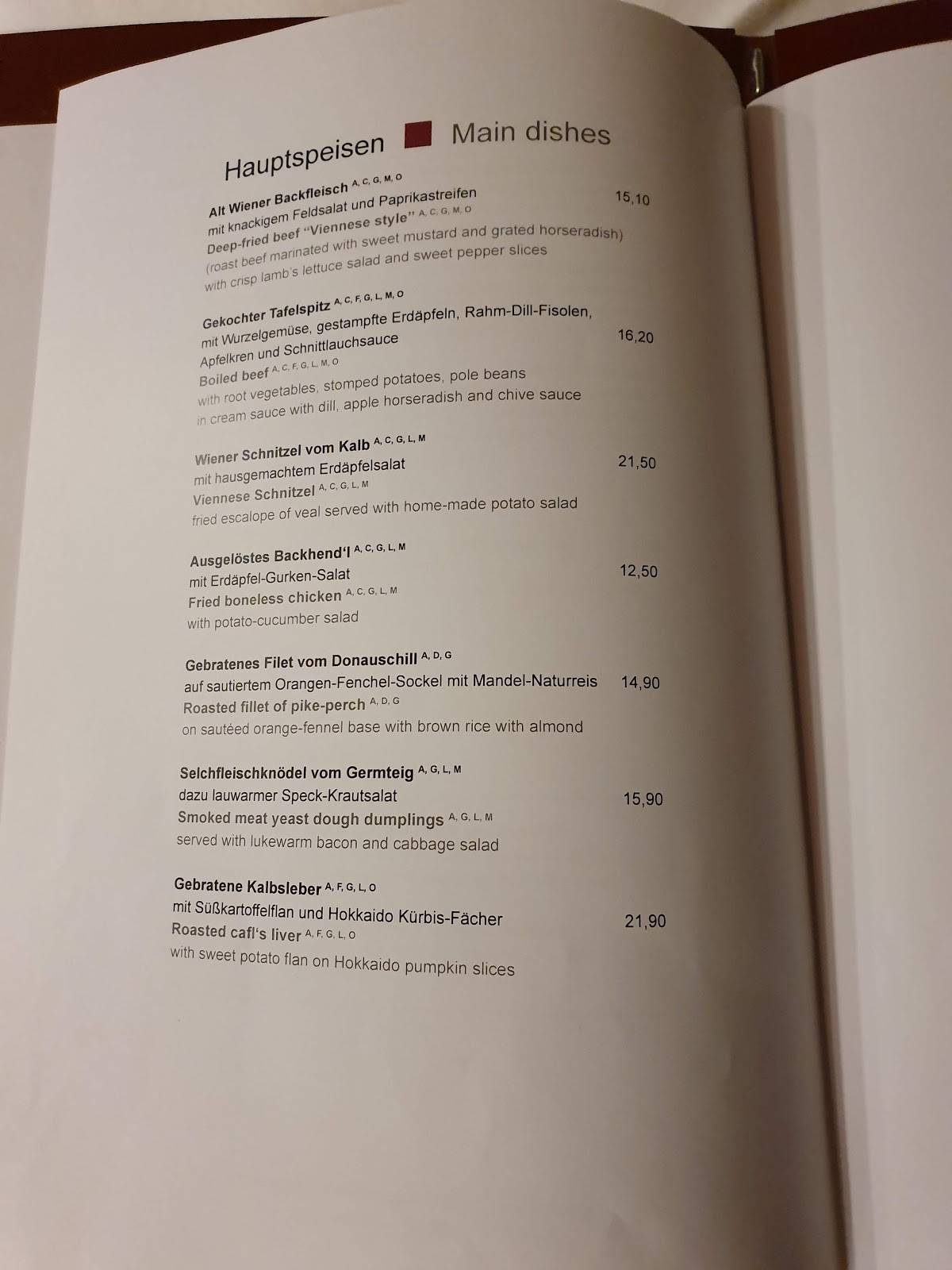 Speisekarte von Wiener Rathauskeller restaurant, Wien, Rathauspl. 1