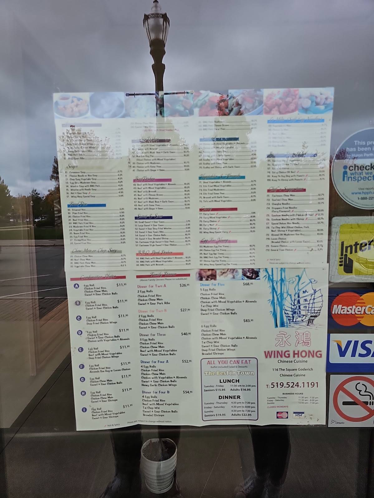 Menu at Wing Hong Restaurant, Goderich