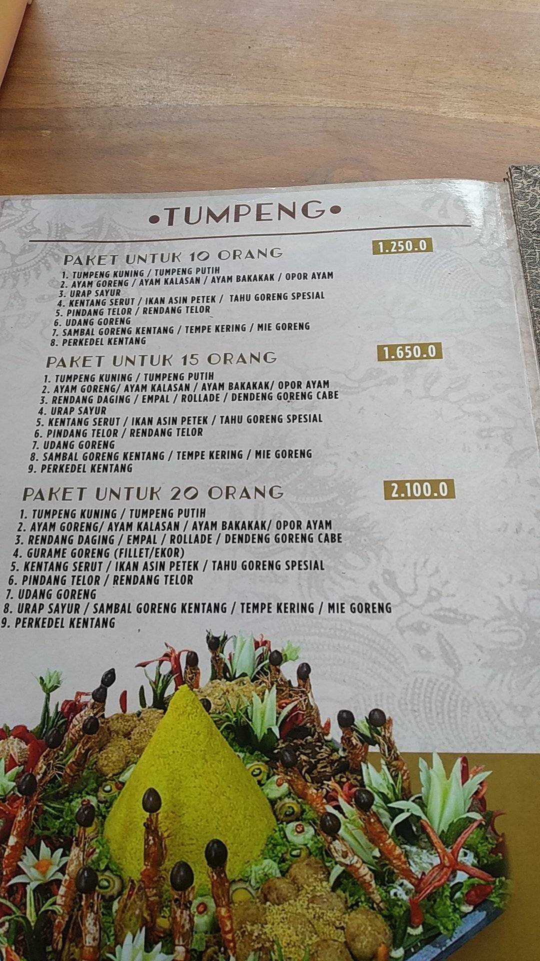 Menu at Restoran Sunda Alam Sari Deltamas restaurant, Bekasi Regency