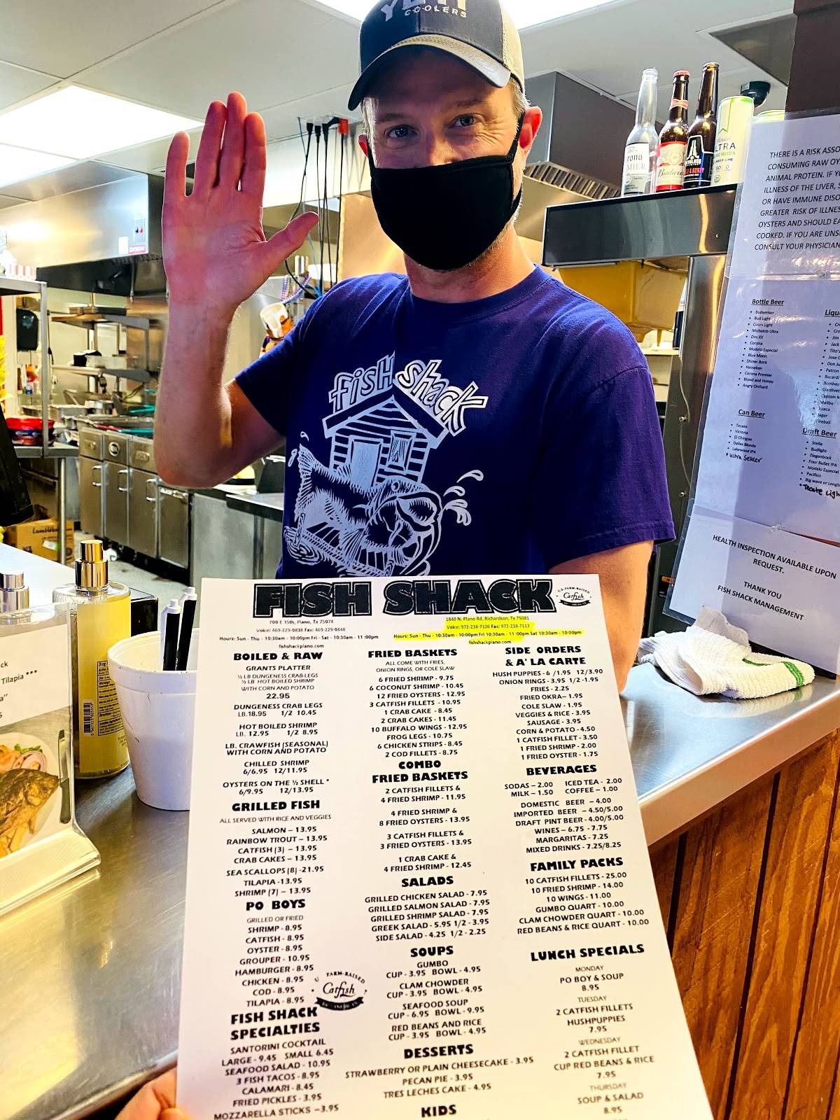 Menu at Fish Shack restaurant, Richardson