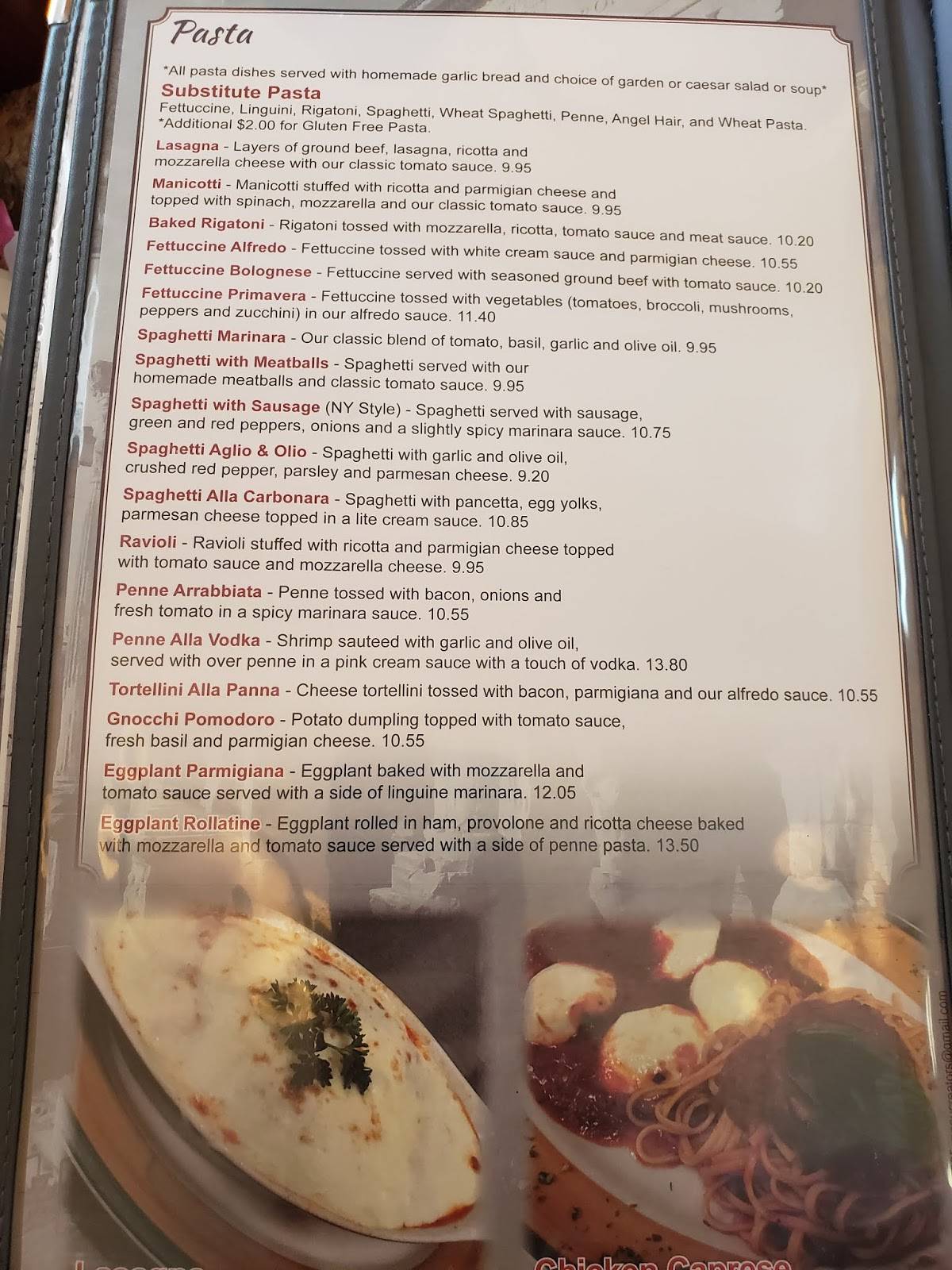 Menu at Romano's Italian Bistro restaurant, McGaheysville, 40 New Hope Rd