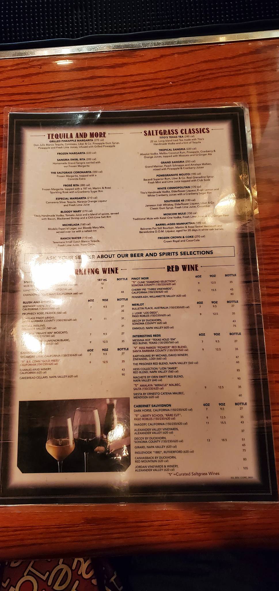 Menu at Saltgrass Steak House steakhouse, Laughlin