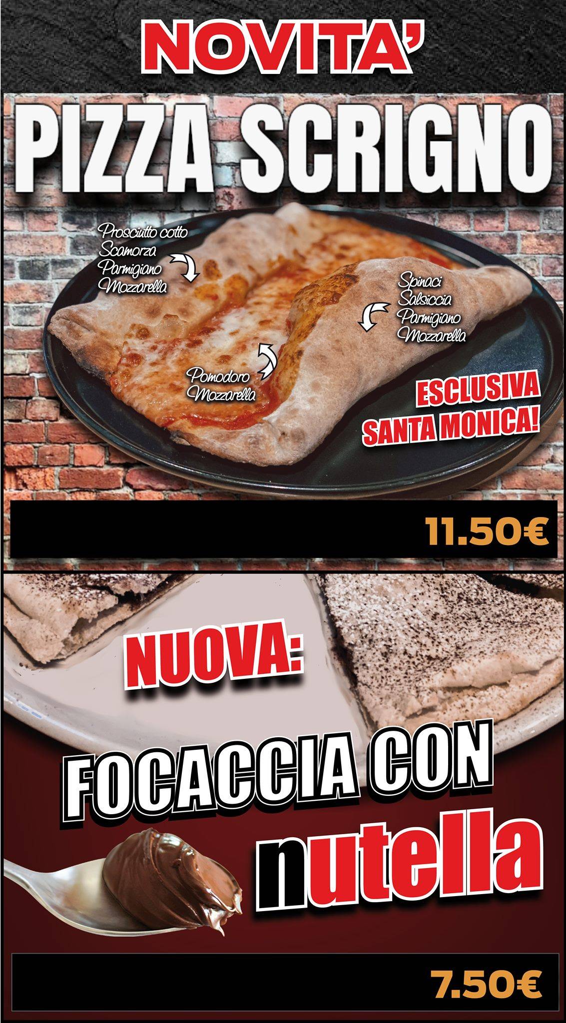 Menu da Santa Monica ristorante, Ancona