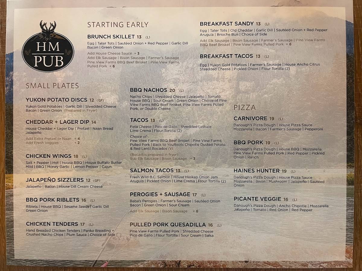 Menu at The Haines Mile Pub, Saskatoon, Meadows Pkwy #20