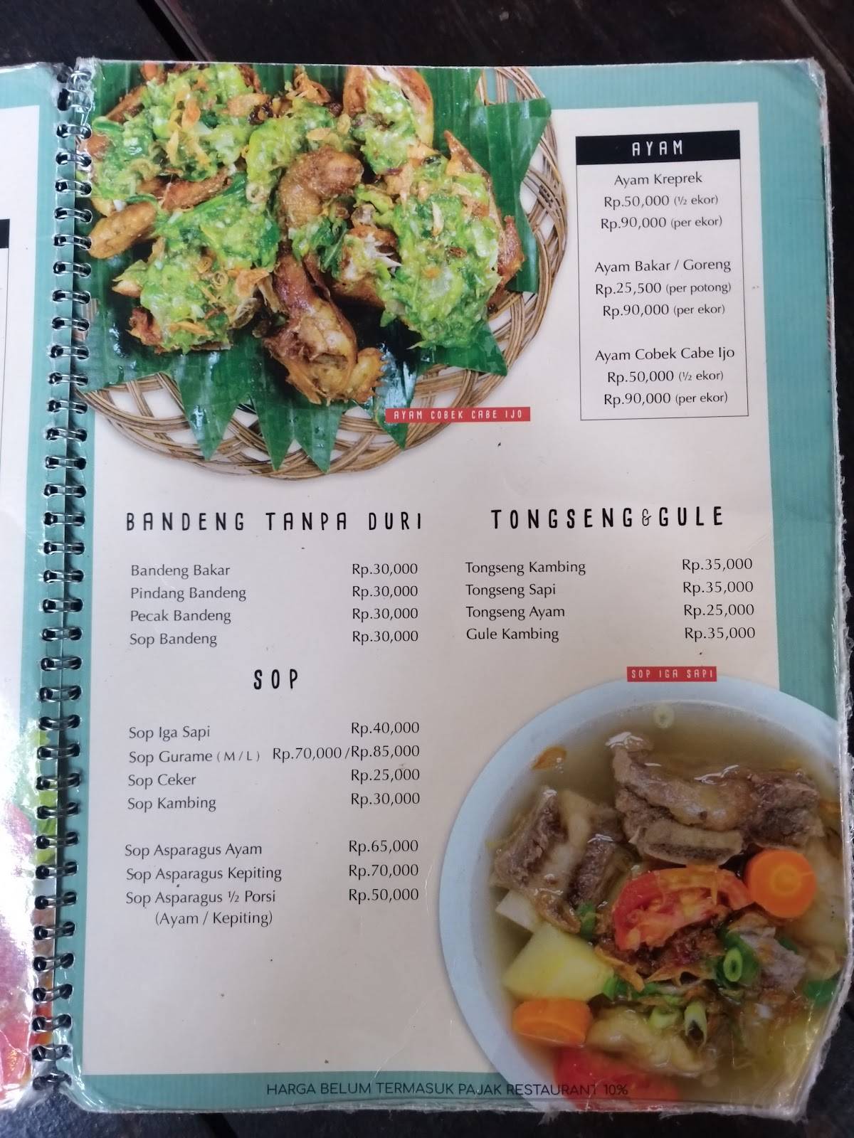 Menu at Saung Edi restaurant, Cilegon, X2PW+QCQ