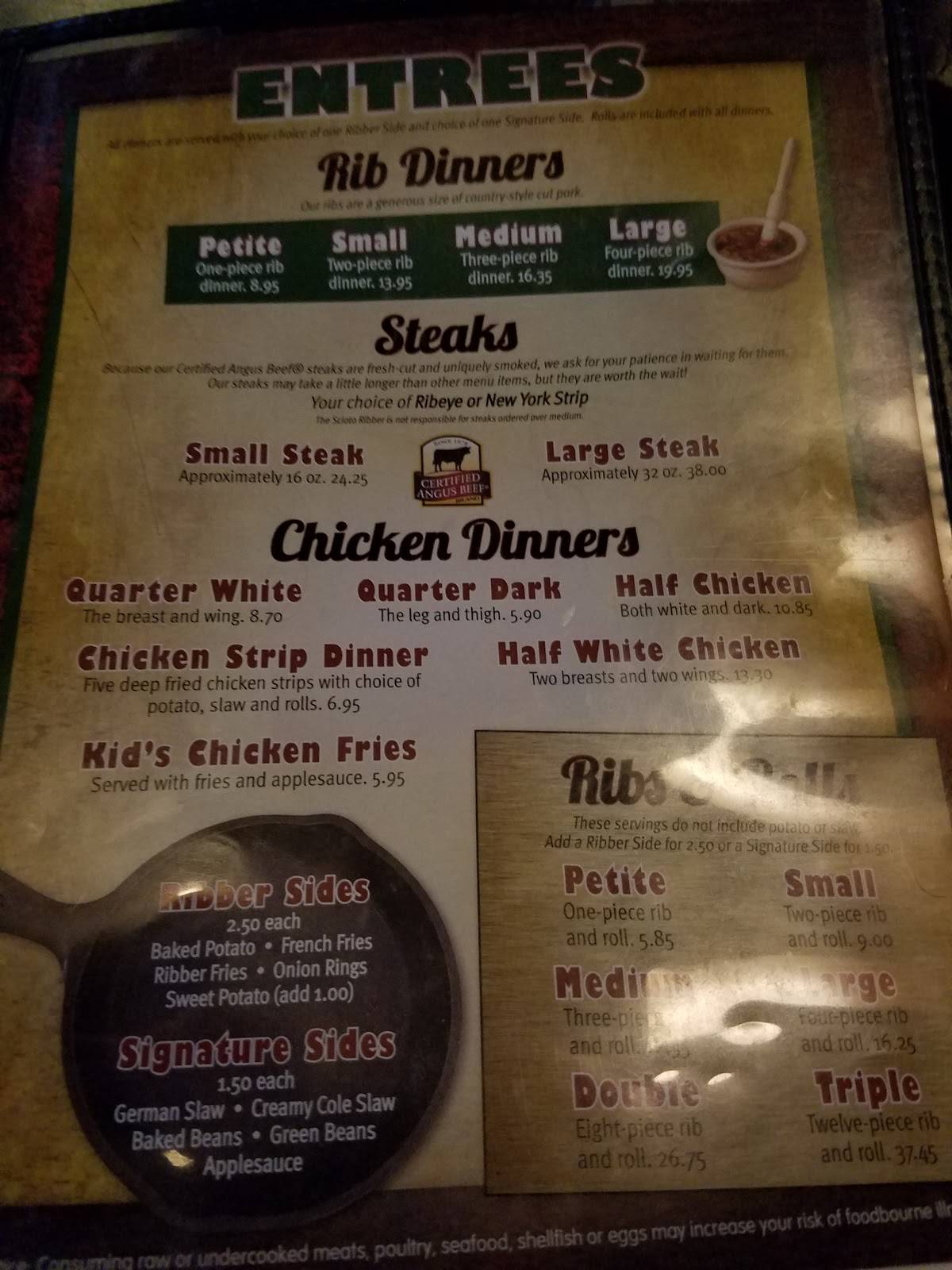 Menu at Scioto Ribber BBQ, Portsmouth