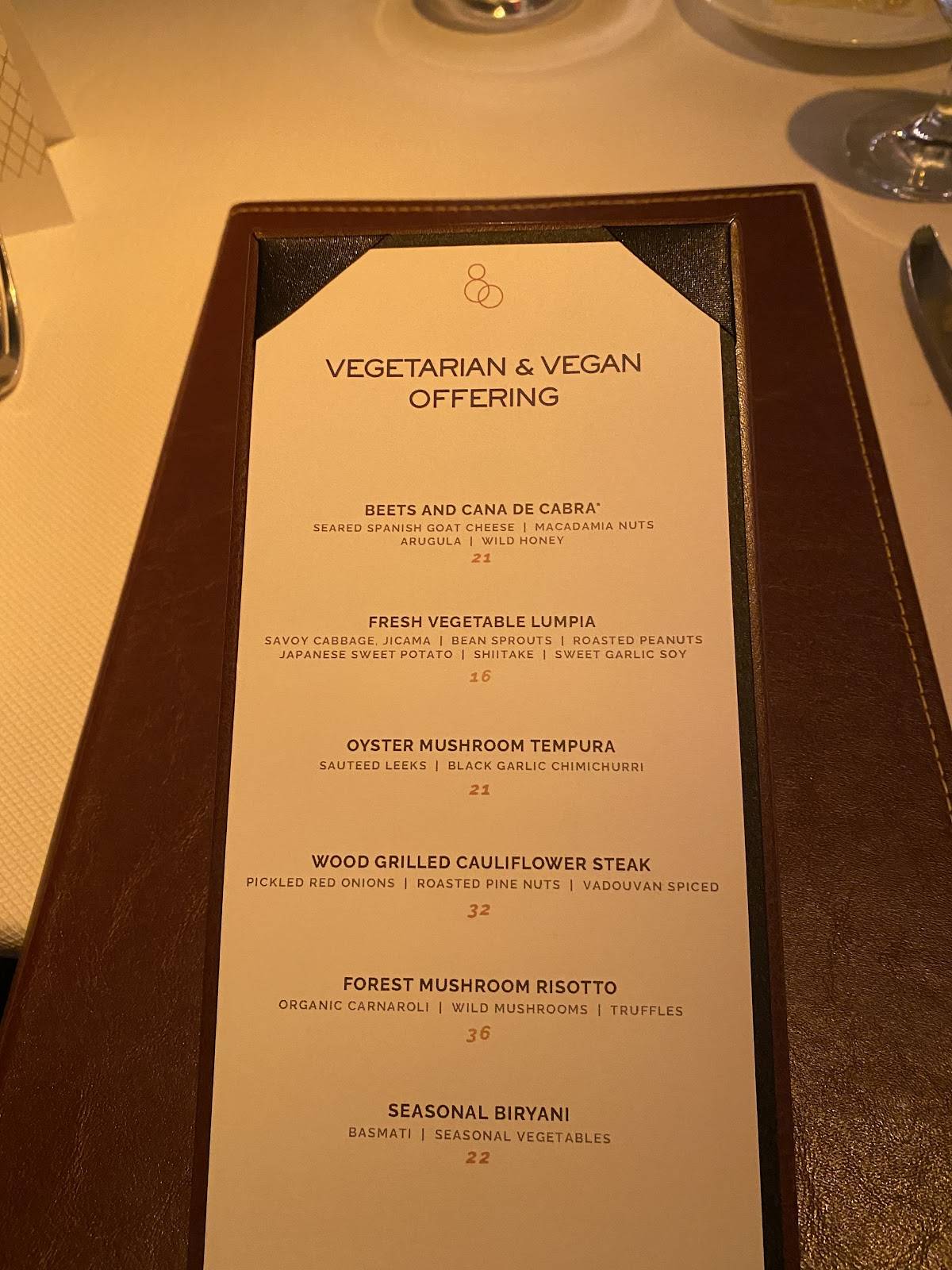 Menu at Scotch 80 Prime steakhouse, Las Vegas