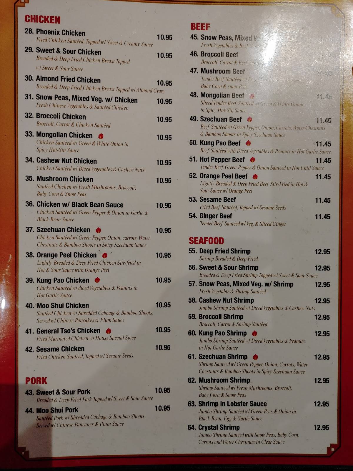 Menu at Sesame Wok restaurant, Deer Lodge