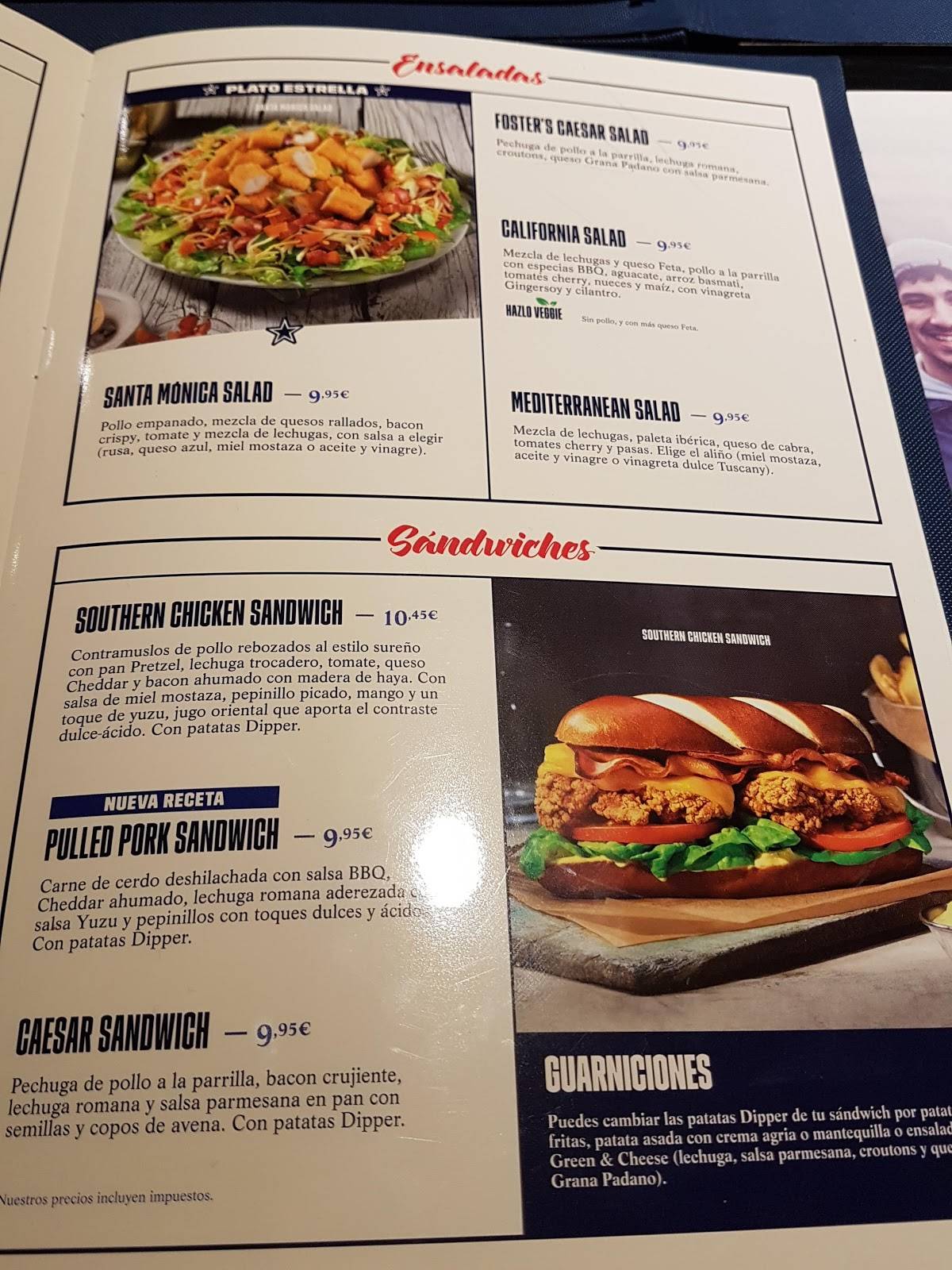 Carta del restaurante Foster's Hollywood, Sevilla, C.C. Viapol Center