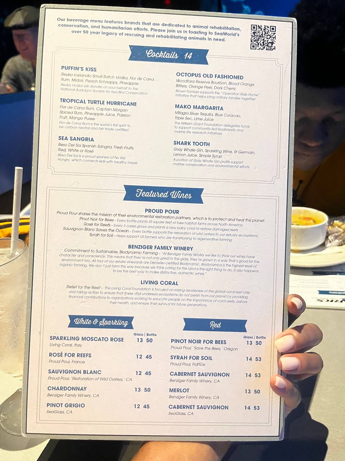 Menu at Sharks Underwater Grill pub & bar, Orlando