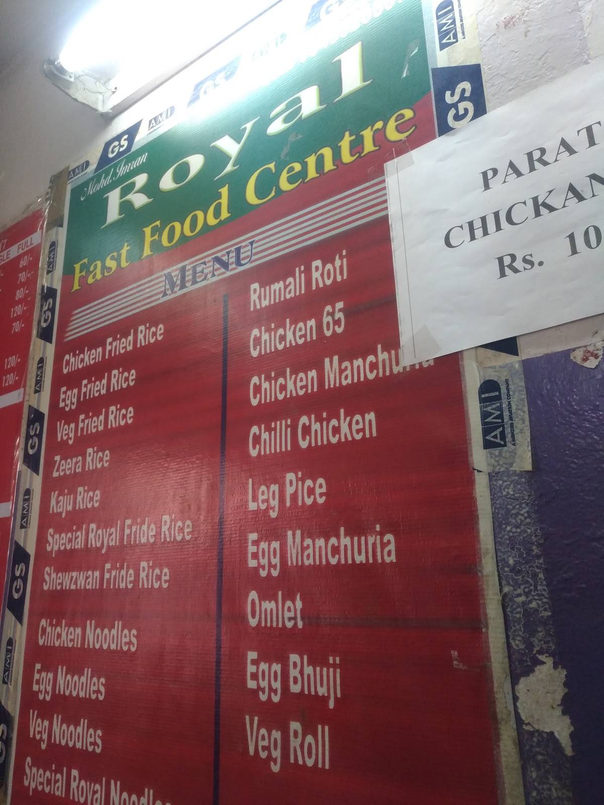 Menu at Shawarma ROYAL FAST FOOD, Hyderabad, 9GJ2+G9M