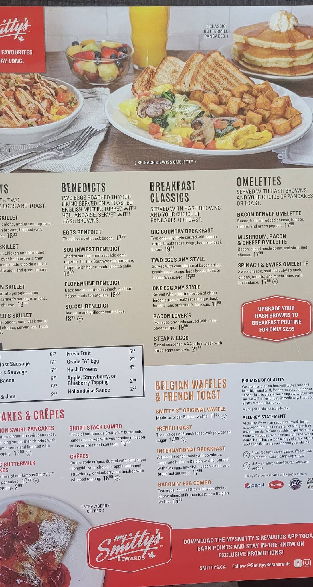 Menu at Smitty's Family Restaurant, Osoyoos