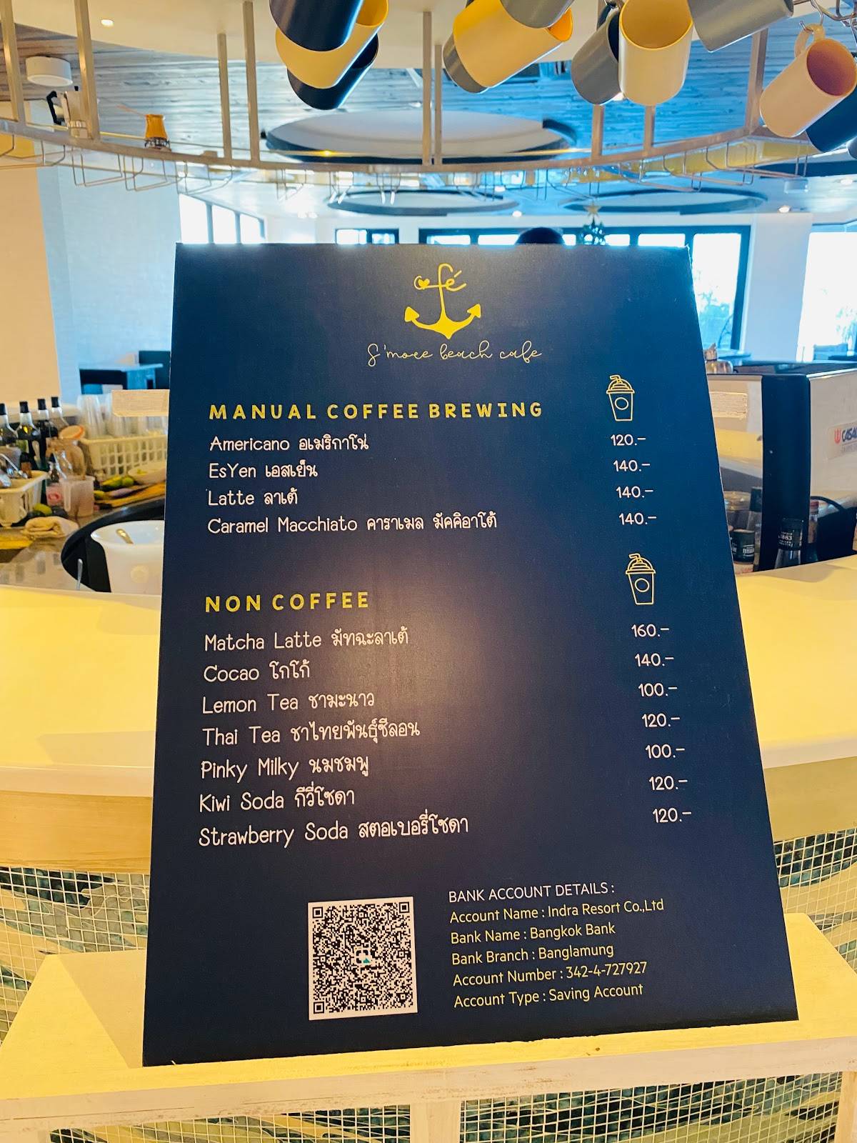 Menu at S'more Beach Cafe, Takhian Tia