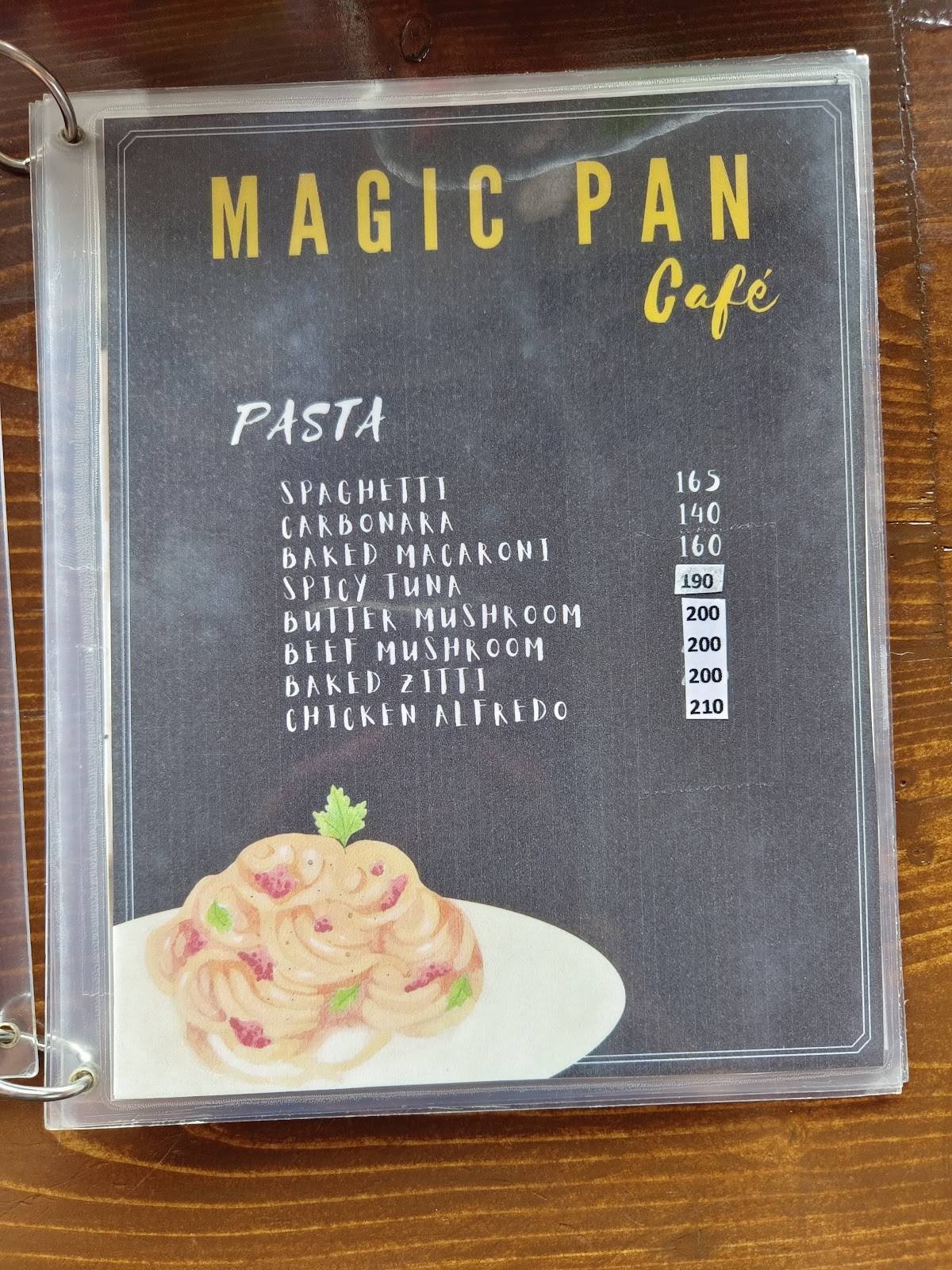 Menu at Magic Pan Cafe, Solano