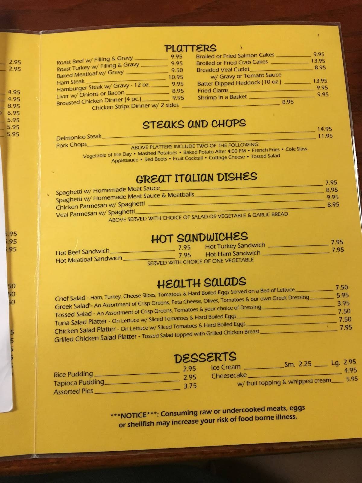 Menu at Path Valley Family Restaurant, Spring Run