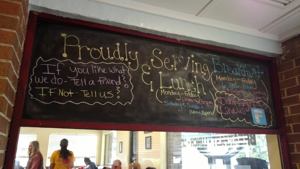 Menu at The Spot Cafe, St. Augustine, US-1