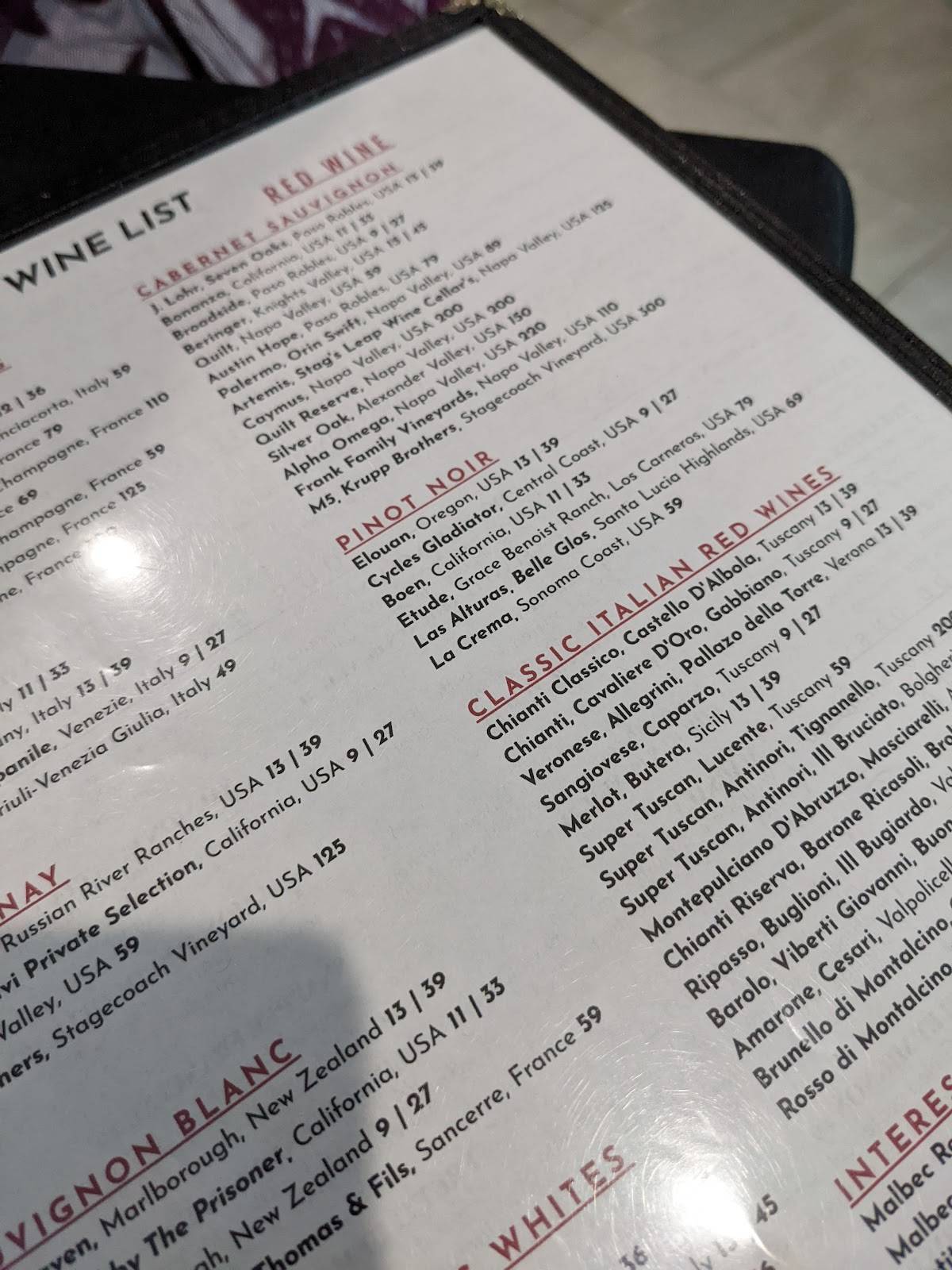 Menu at Anthony's Clam House & Grill steakhouse, Fort Lauderdale